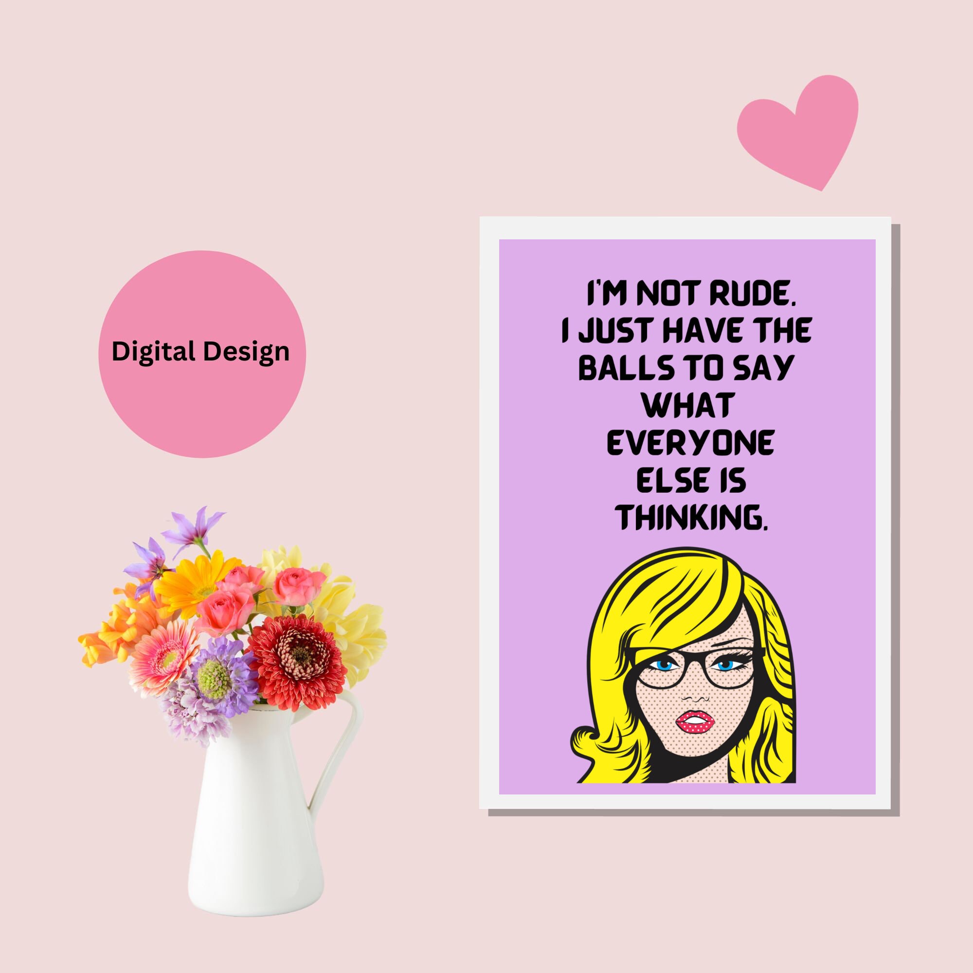 Funny Im Not Rude Quote Slogan Design Digital Wall Art Sayings Print ...