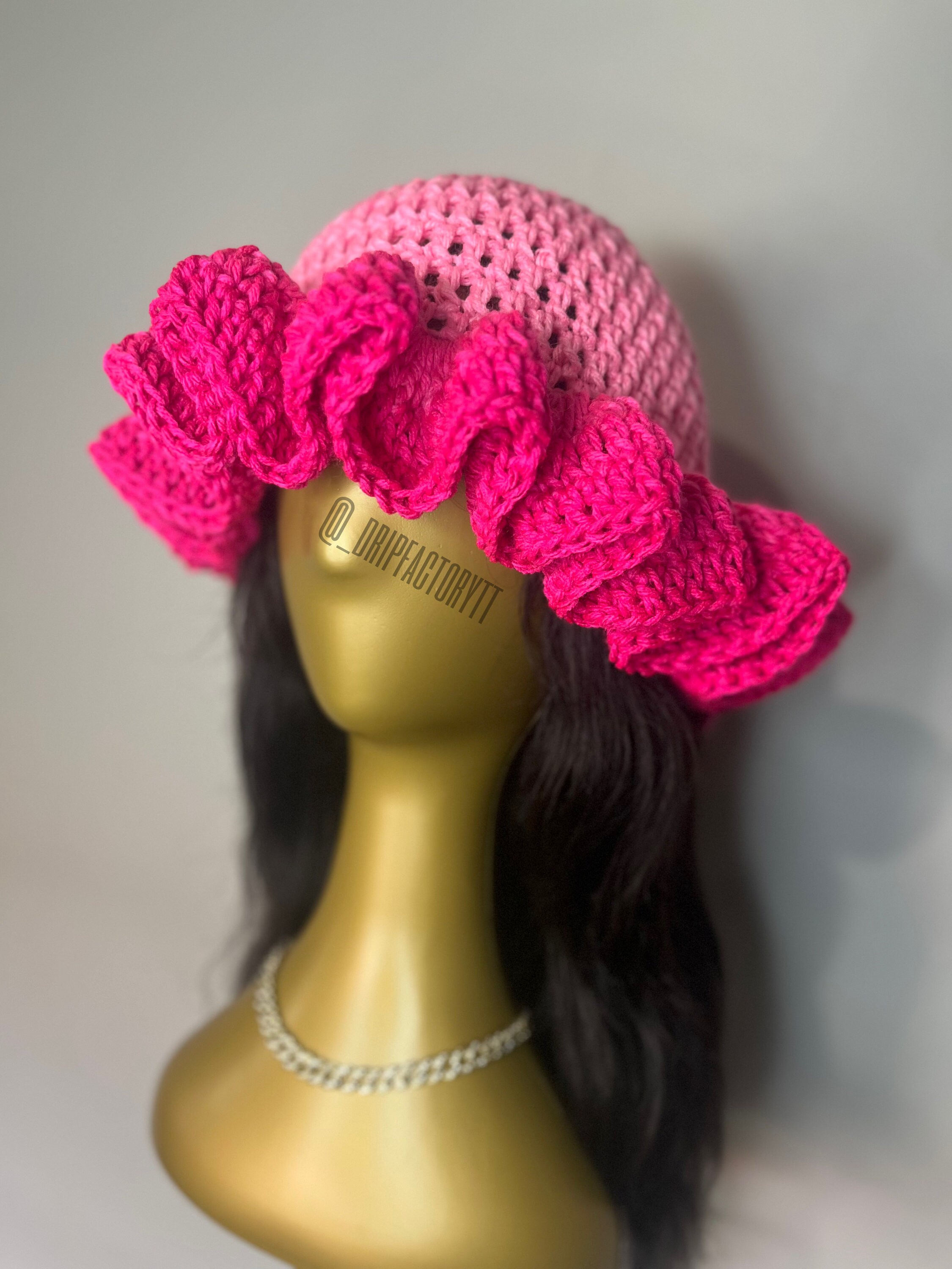 Crochet Wavy Ruffled Bucket Hat Pattern - Etsy
