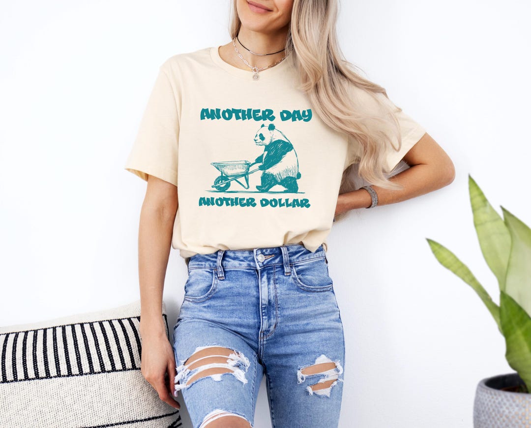 Funny Panda Pushing Wheelbarrow PNG SVG, Another Day Another Dollar ...