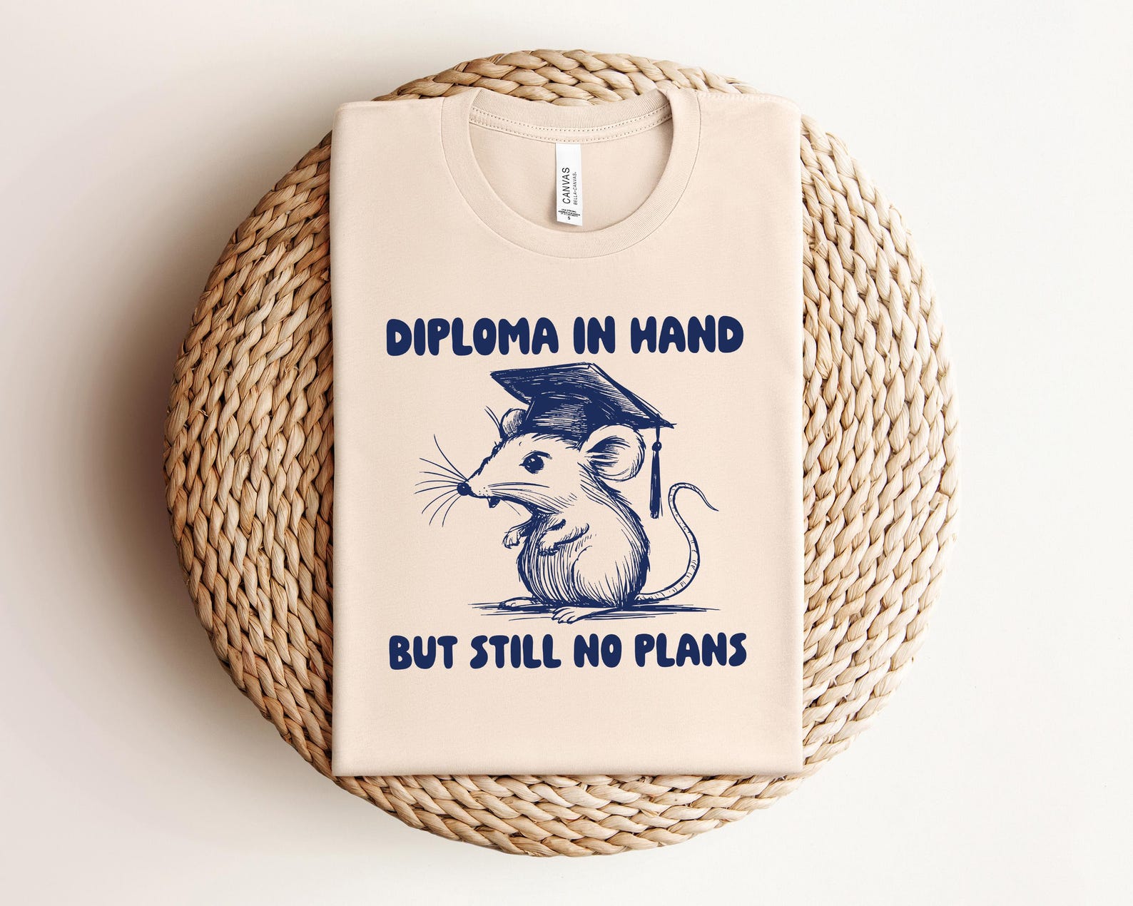 Mouse With Graduation Cap PNG SVG, Diploma in Hand but Still No Plans ...