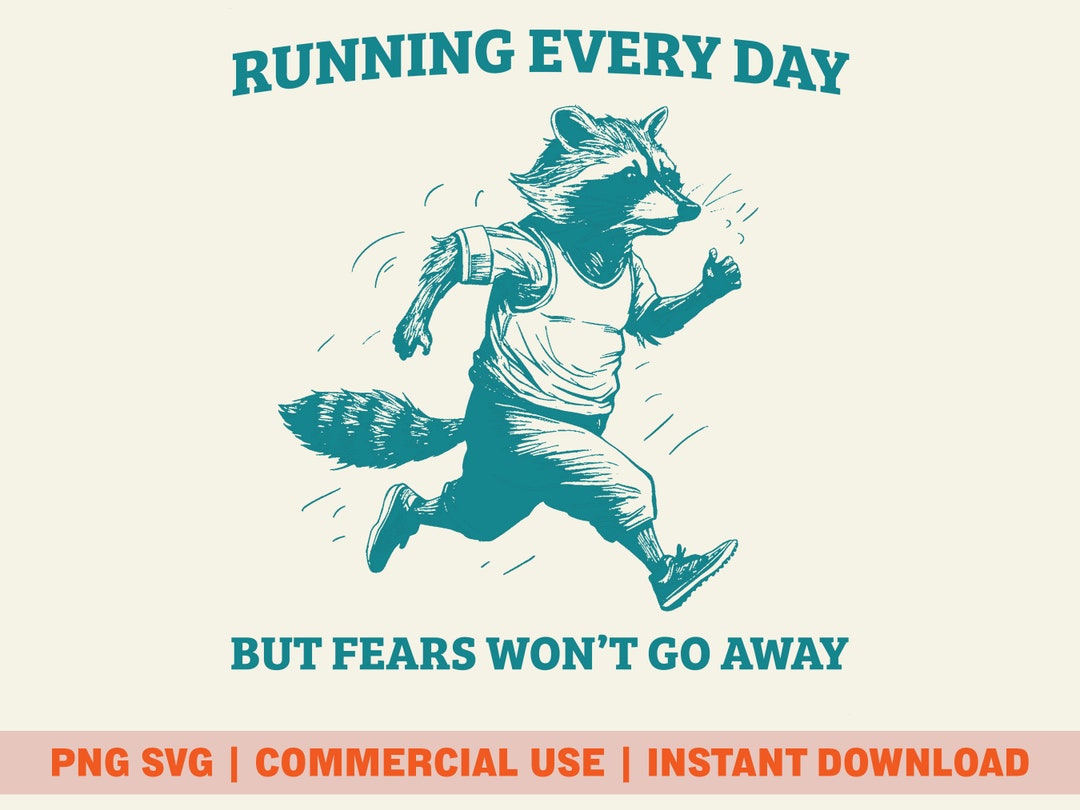 Raccoon Run PNG SVG Design Digital Download, Meme Sublimation PNG for ...