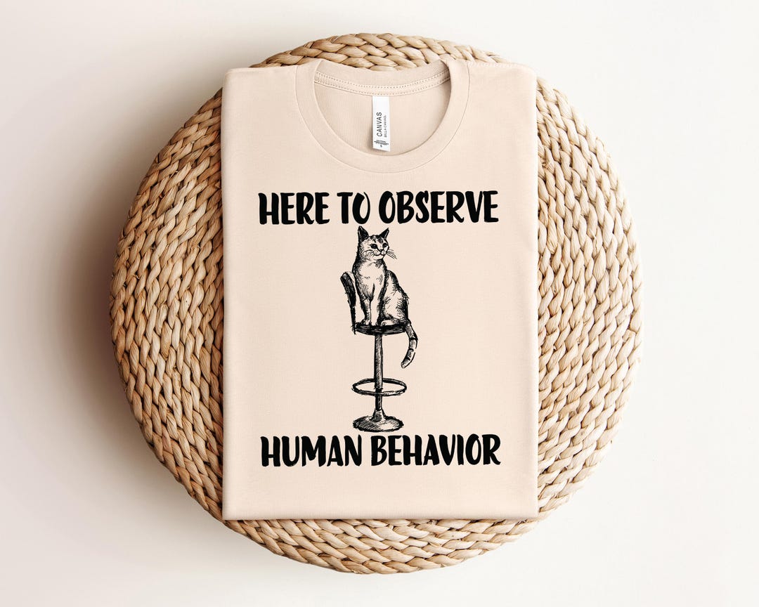 Cat on Barstool PNG SVG, Here to Observe Human Behavior Digital ...