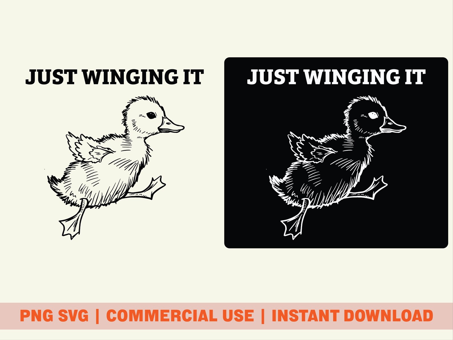 Relatable Duckling PNG SVG Digital Download, Just Winging It Duck ...