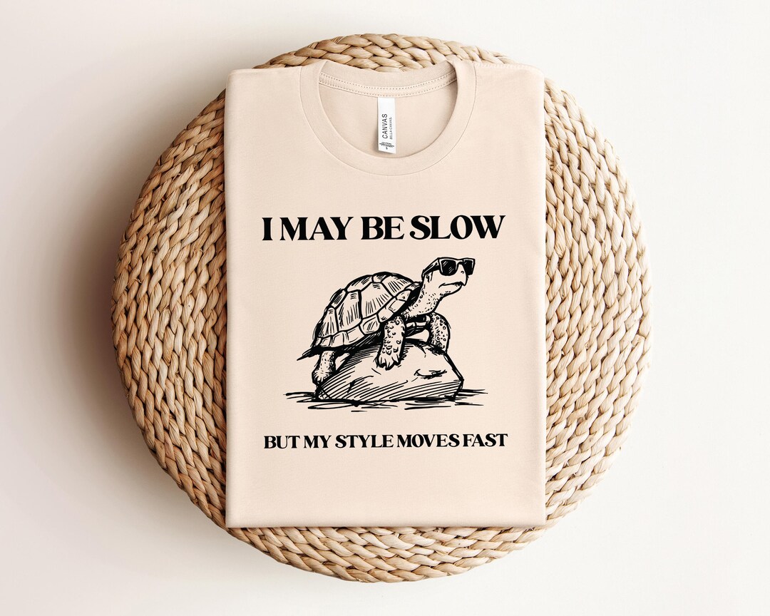 Turtle Sitting on Rock PNG SVG, I May Be Slow but My Style Moves Fast ...