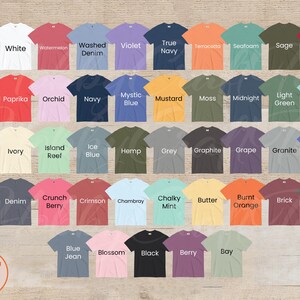 UPDATED 2025 Comfort Colors 1717 Color Chart for Printful Users ...