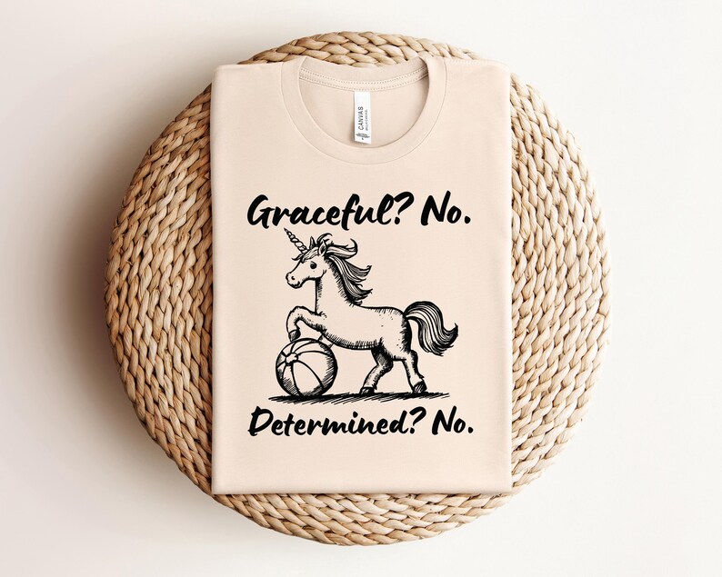 Funny Unicorn With Beach Ball PNG SVG, Graceful No Determined No ...