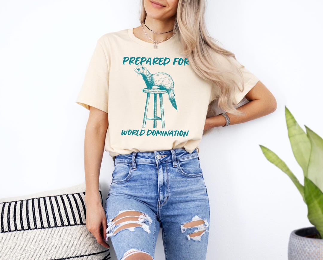 Funny Ferret on Stool PNG SVG, Prepared for World Domination Digital ...