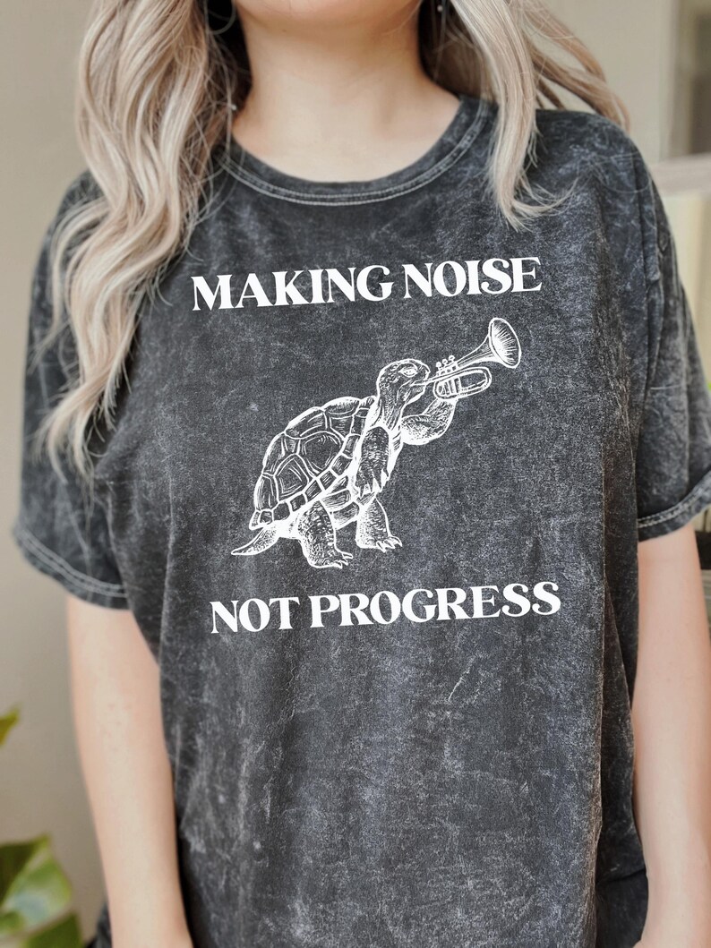 Funny Turtle Playing Trumpet PNG SVG, Making Noise Not Progress Digital ...