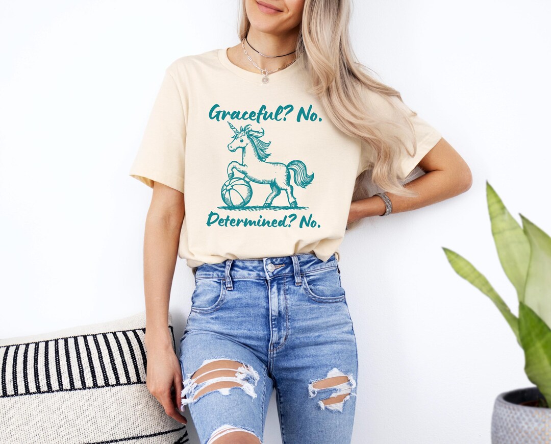 Funny Unicorn With Beach Ball PNG SVG, Graceful No Determined No ...