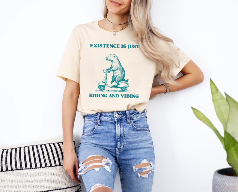 Funny Otter on Moped PNG SVG, Existence is Just Riding and Vibing ...