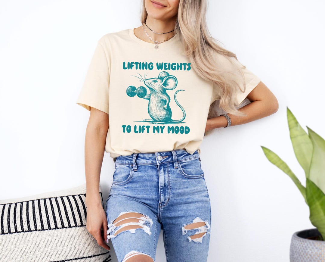 Mouse Lifting Dumbbell PNG SVG, Lifting Weights to Lift My Mood Digital ...