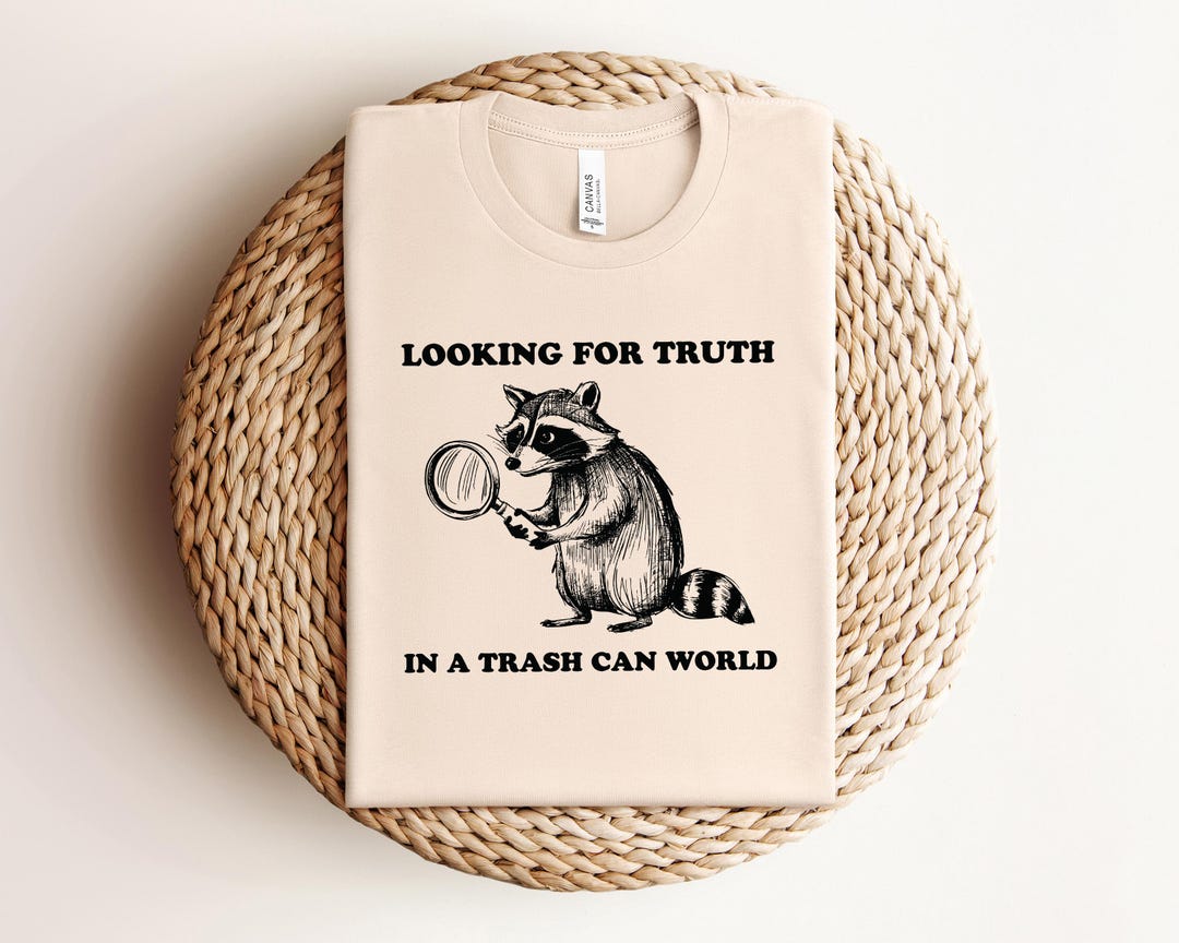 Raccoon Holding Magnifying Glass PNG SVG, Looking for Truth in A Trash ...