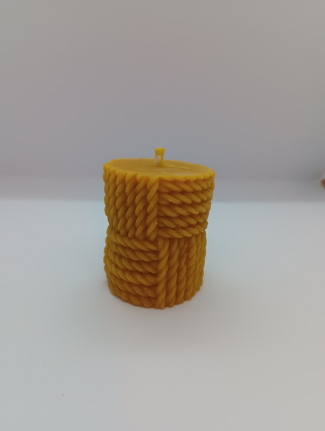 Handmade Beeswax Candle – Twisted Rope Design | 100% Pure & Natural - Etsy