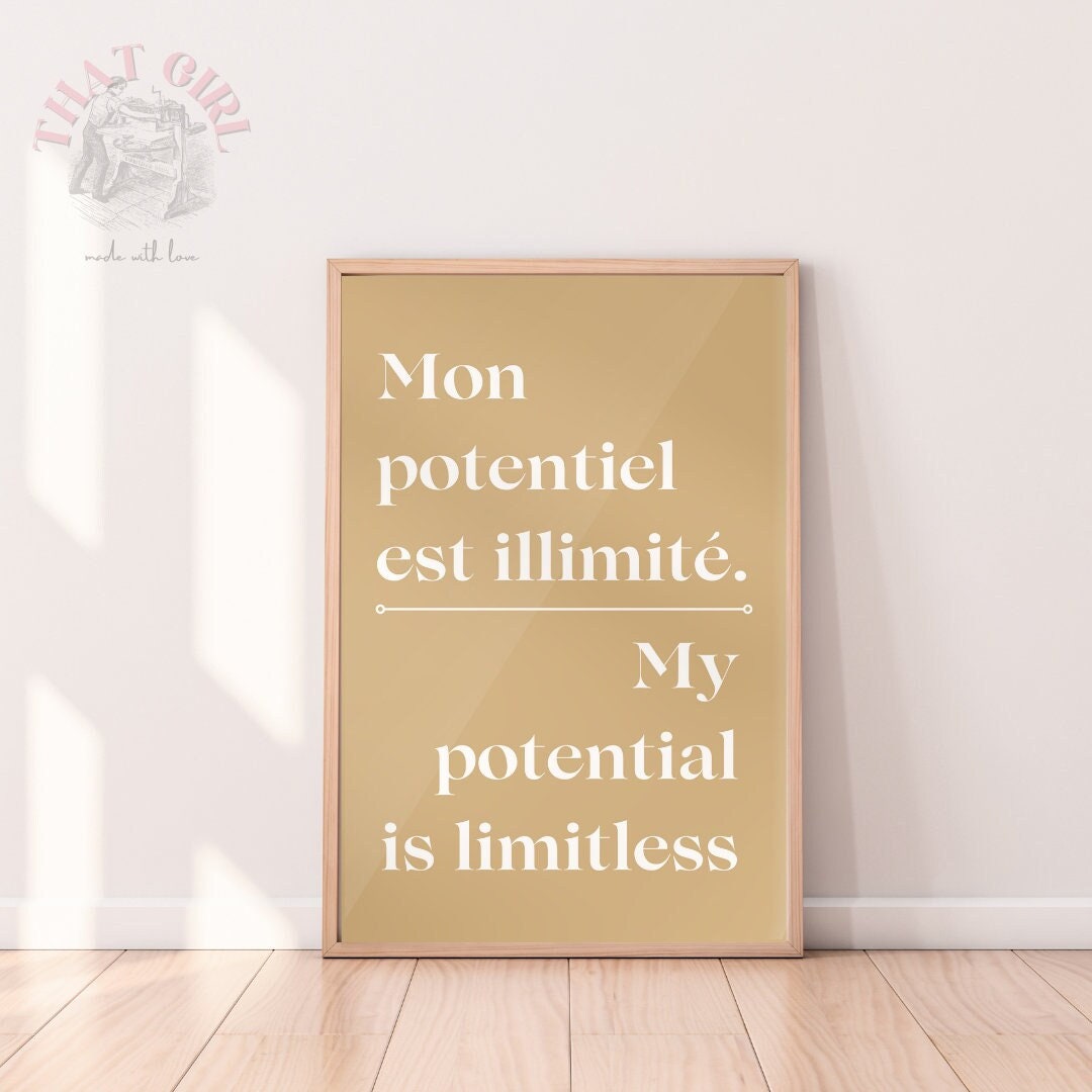 Affirmation Wall Art Minimalist Powerful Manifestation Art Print French ...