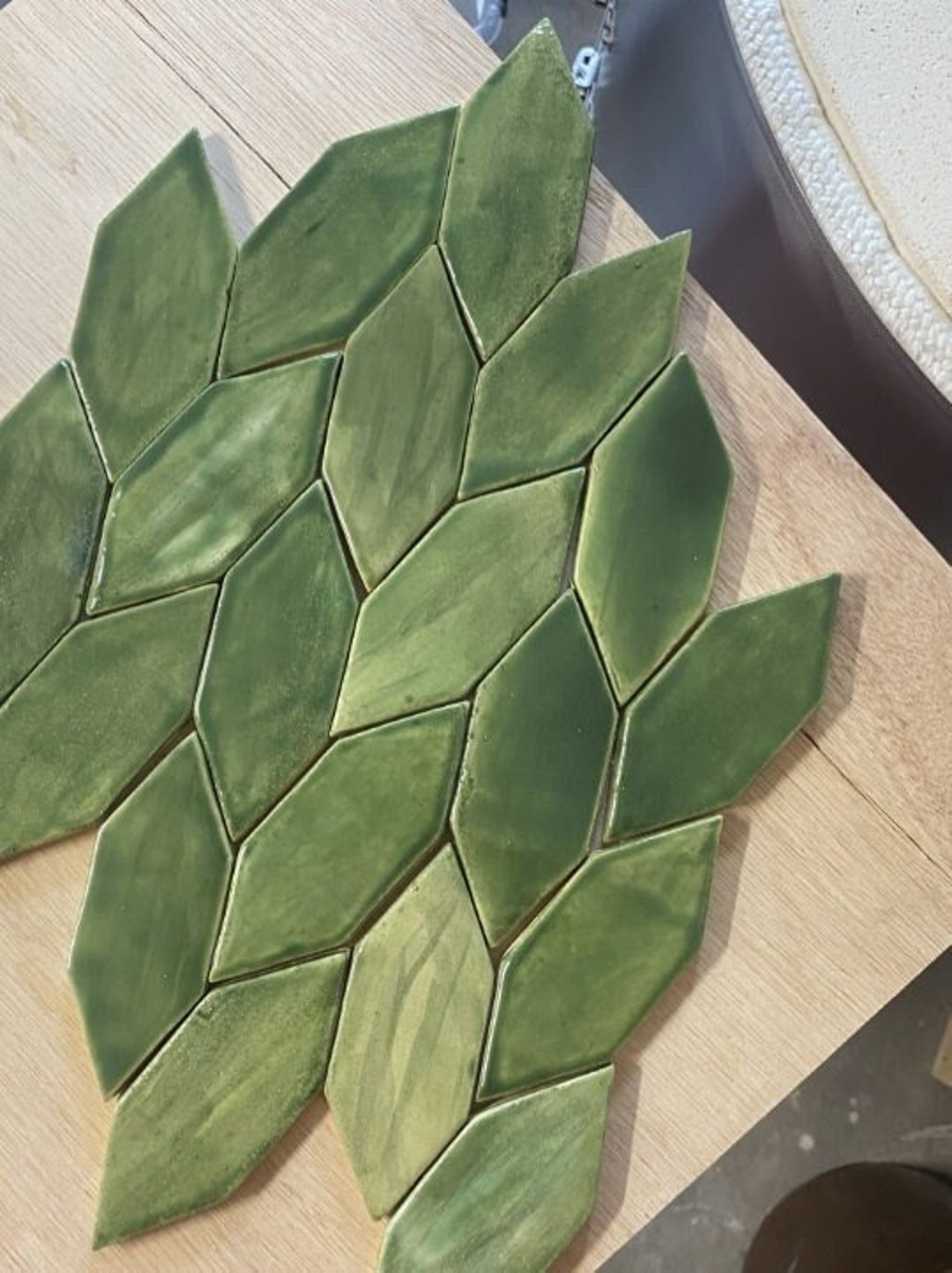 Handmade Green Leaves Tiles - Etsy