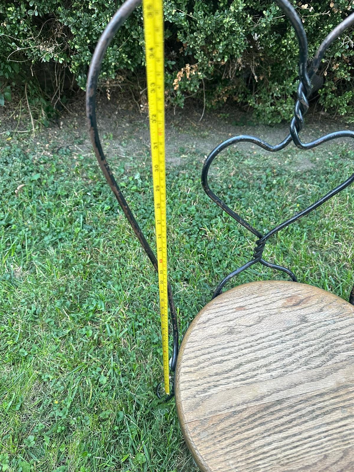 Vtg Black Metal Ice Cream Parlor Chair Wrought Iron Heart Sweetheart ...