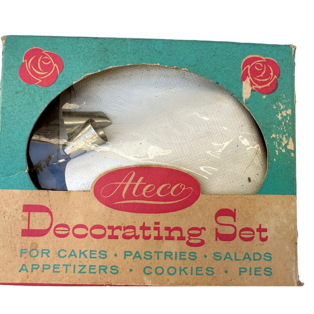 Vtg 1950's Ateco Decorating Set With Pastry Bag & Icing Tips in ...
