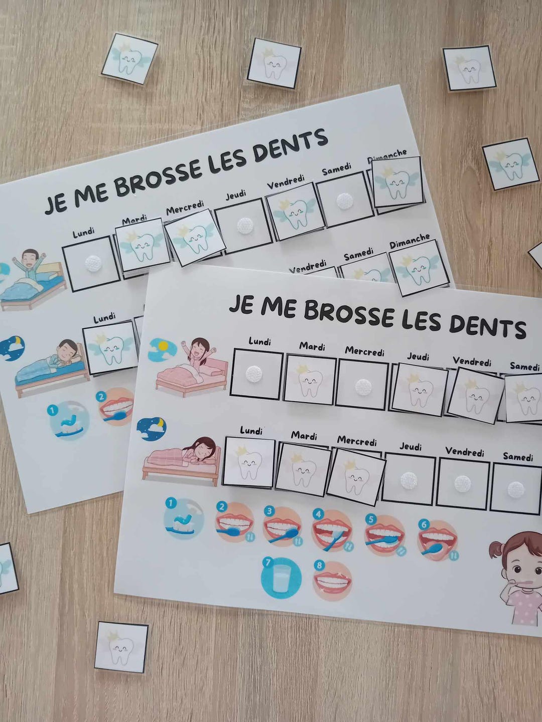 Toothbrushing Habits Chart, Brushing Your Teeth Morning, Evening, Daily ...