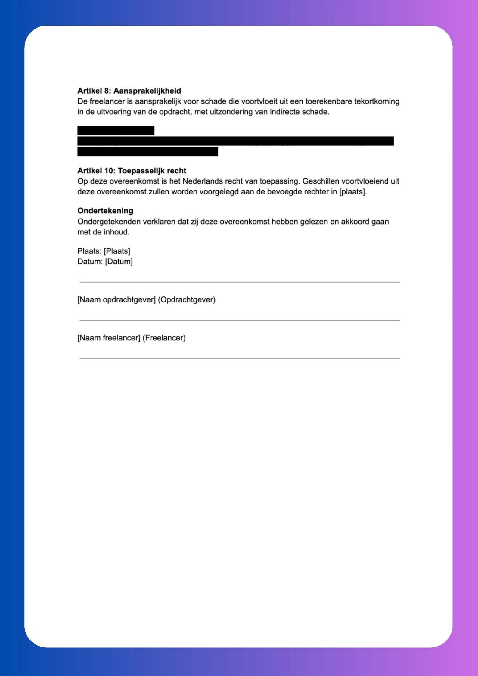 Editable Freelance Contract Dutch, Word Template, Dutch Freelance ...