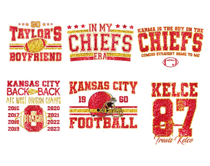 Chiefs Faux Glitter Bundle, Kc Chiefs Png,in My Chiefs Era Png, Kansas ...