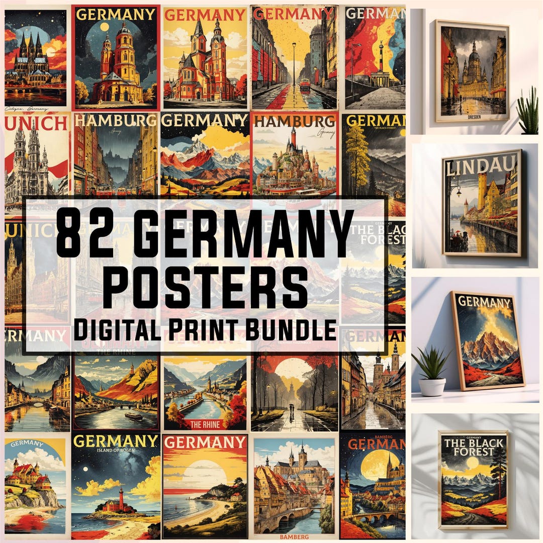 82 Germany Vintage Travel Posters, Wall Art, Vintage Poster, Souvenir ...
