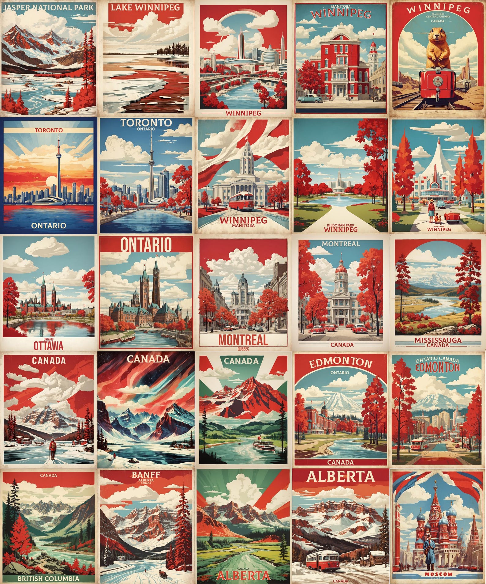 150 North America Vintage Travel Posters, Mexico, Canada, USA, Wall Art ...