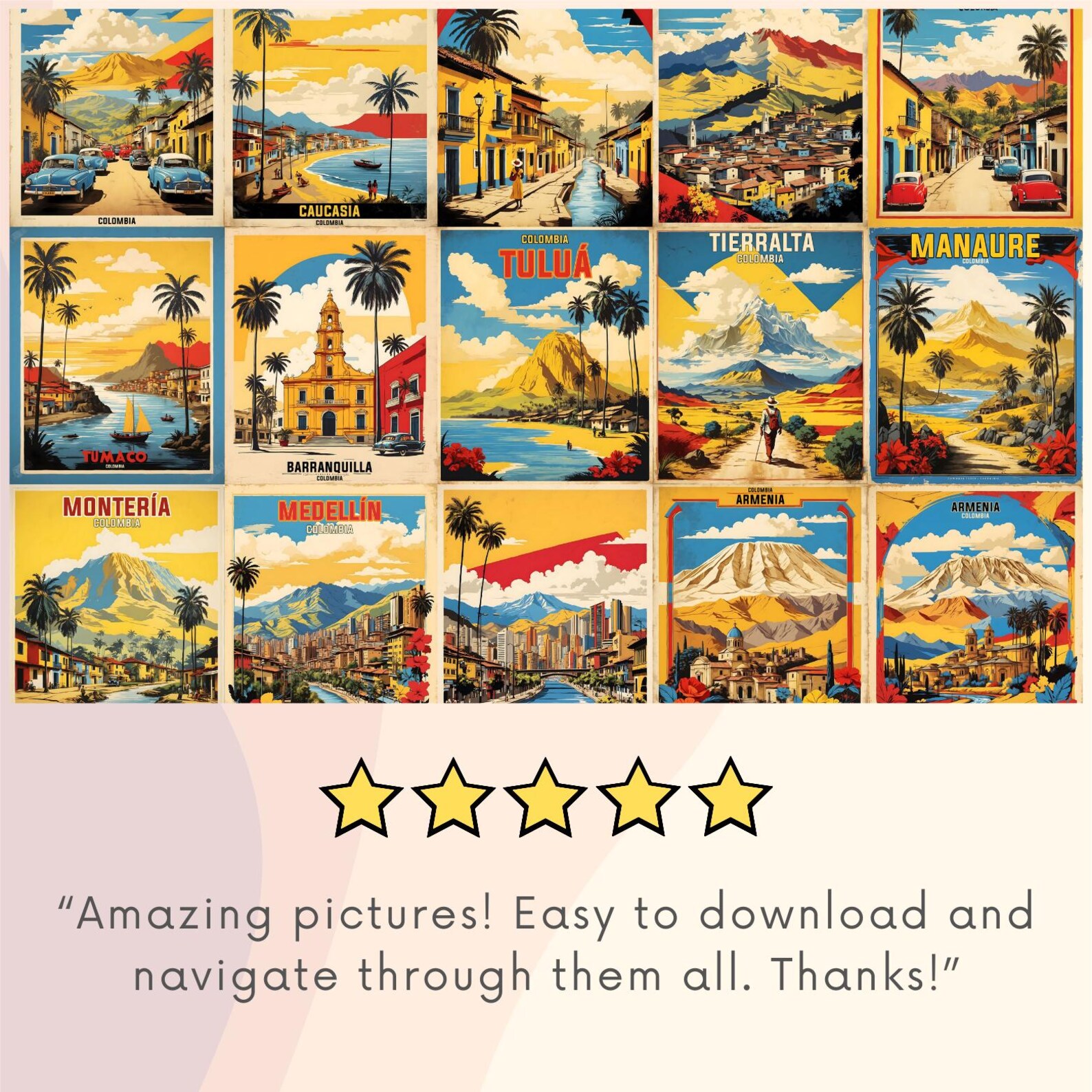 123 Colombia Vintage Travel Posters, Wall Art, Vintage Poster, Colombia ...