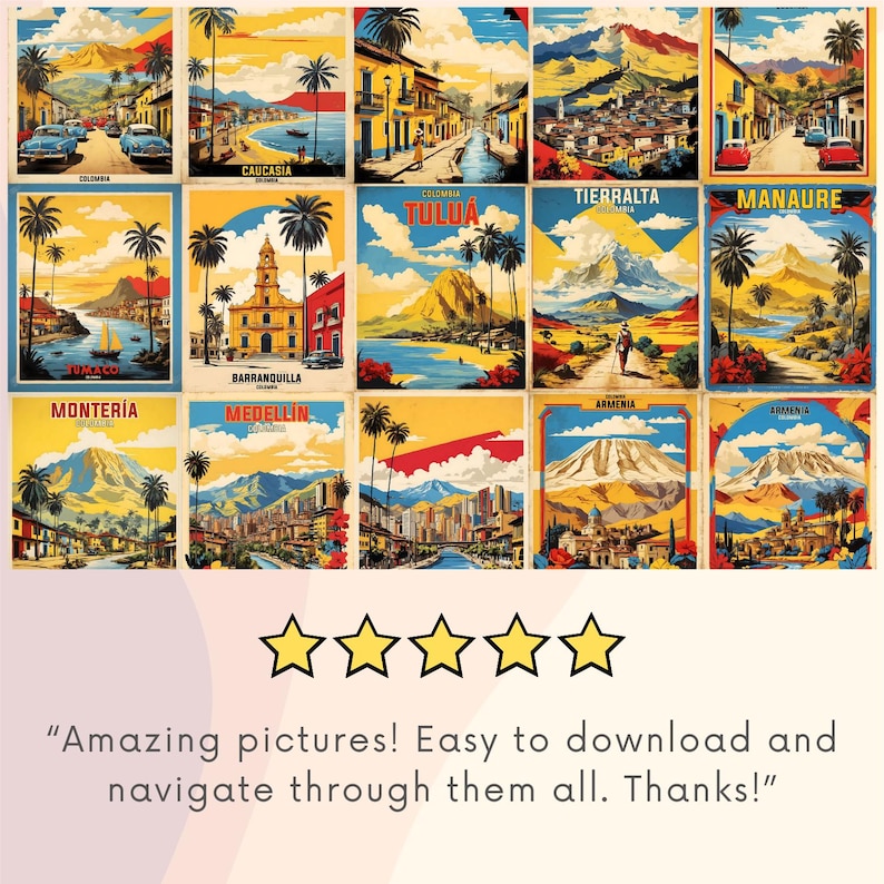 123 Colombia Vintage Travel Posters, Wall Art, Vintage Poster, Colombia ...