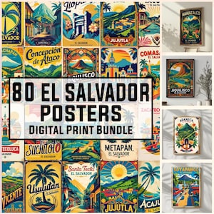 80 El Salvador Vintage Travel Posters, SVG / JPG / PDF Wall Art, El ...