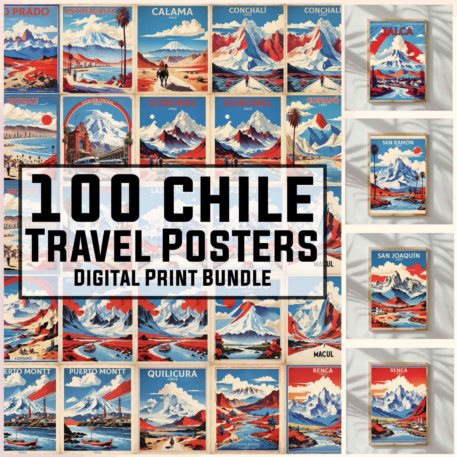 100 Chile Vintage Travel Posters, Chile Wall Art, Chile Vintage Poster ...