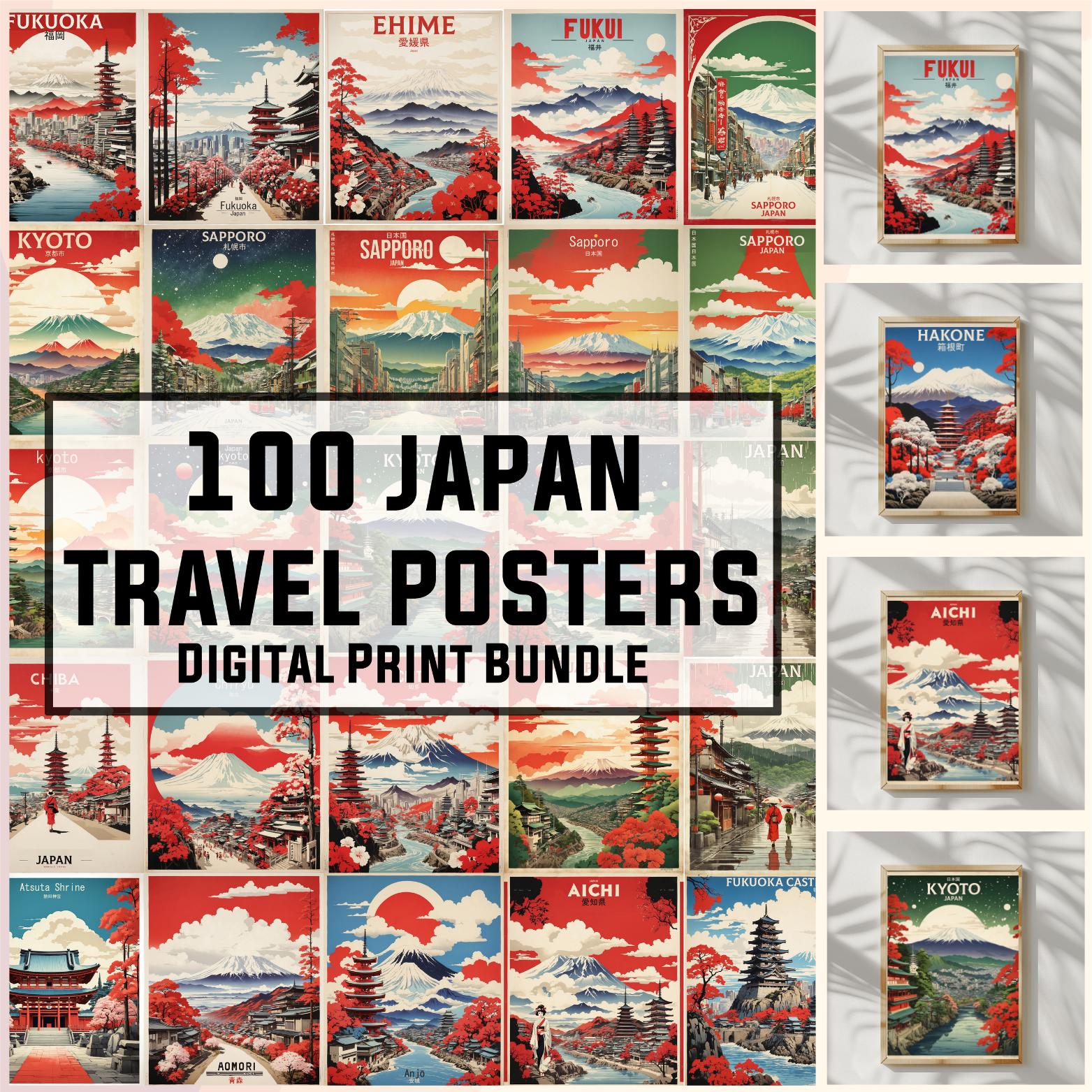 100 Japan Vintage Travel Posters, Japanese Wall Art, Vintage Poster ...