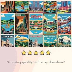 109 Malaysia Vintage Travel Posters, Wall Art, Vintage Poster, Souvenir ...