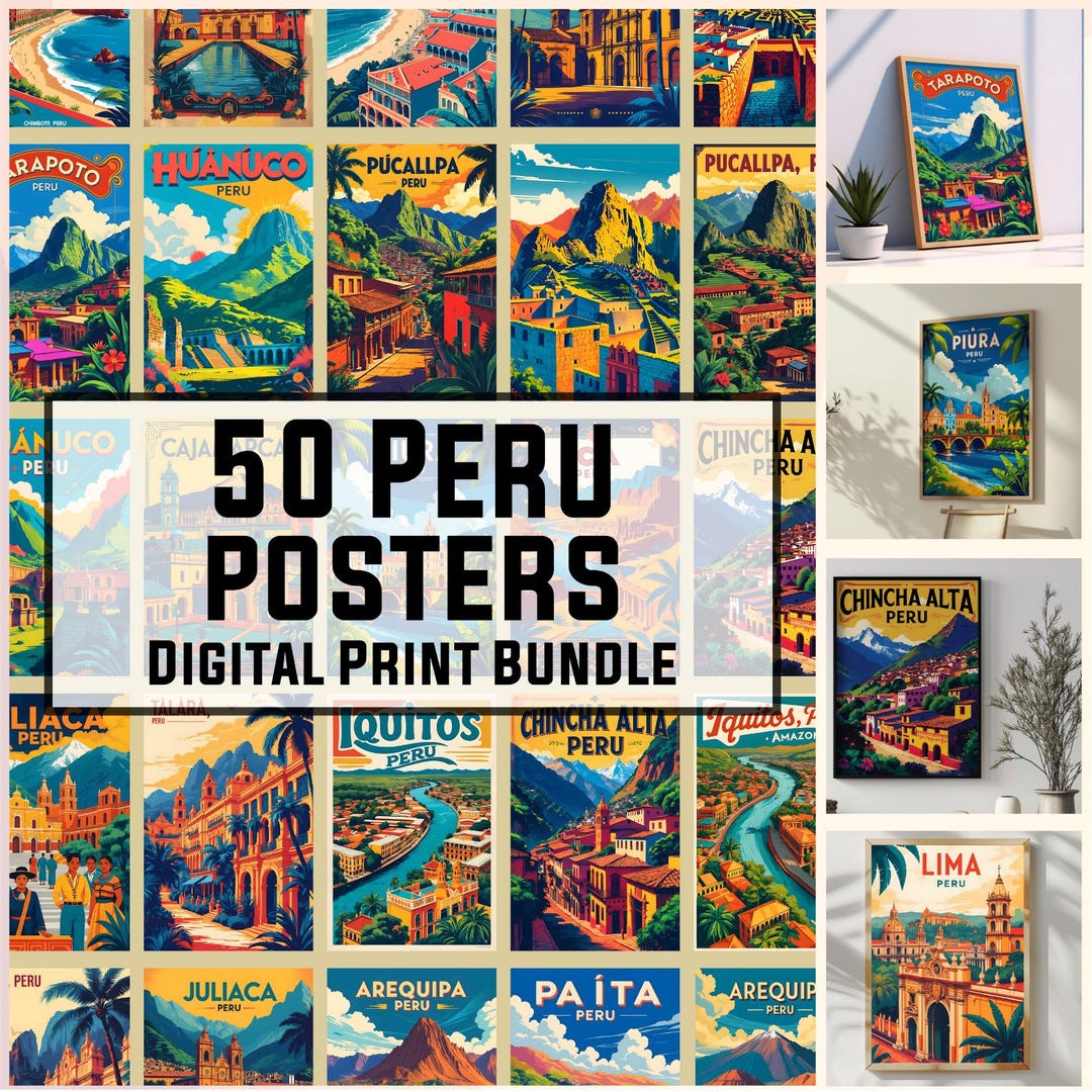 50 Peru Vintage Travel Posters, Two Sizes, Peruvian Wall Art, Vintage ...