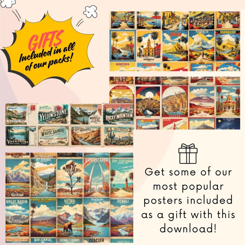 100 Chile Vintage Travel Posters, SVG, PDF, JPG, Wall Art, Vintage ...