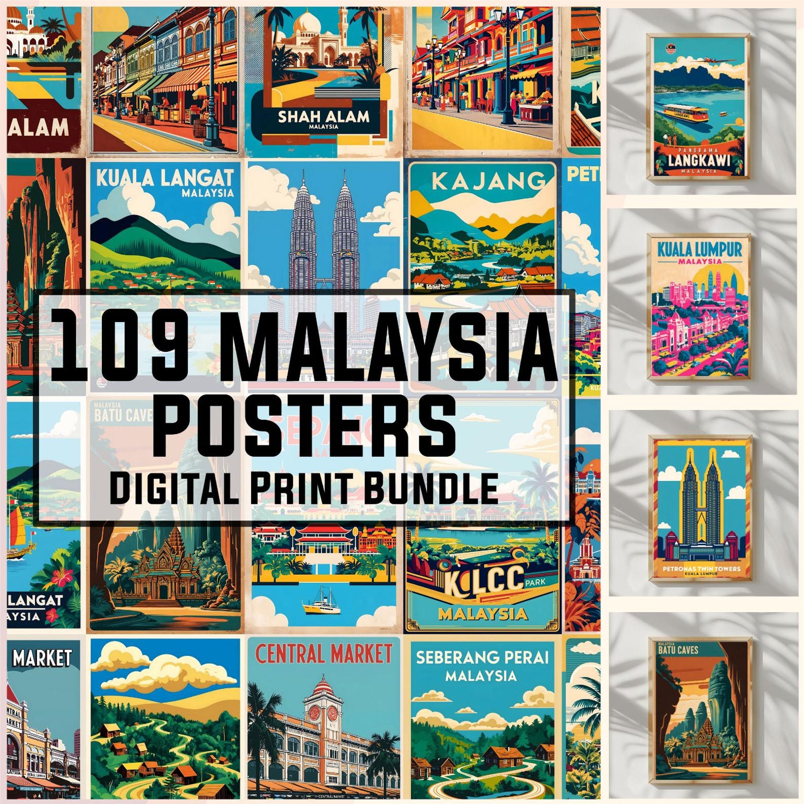 109 Malaysia Vintage Travel Posters, Wall Art, Vintage Poster, Souvenir ...