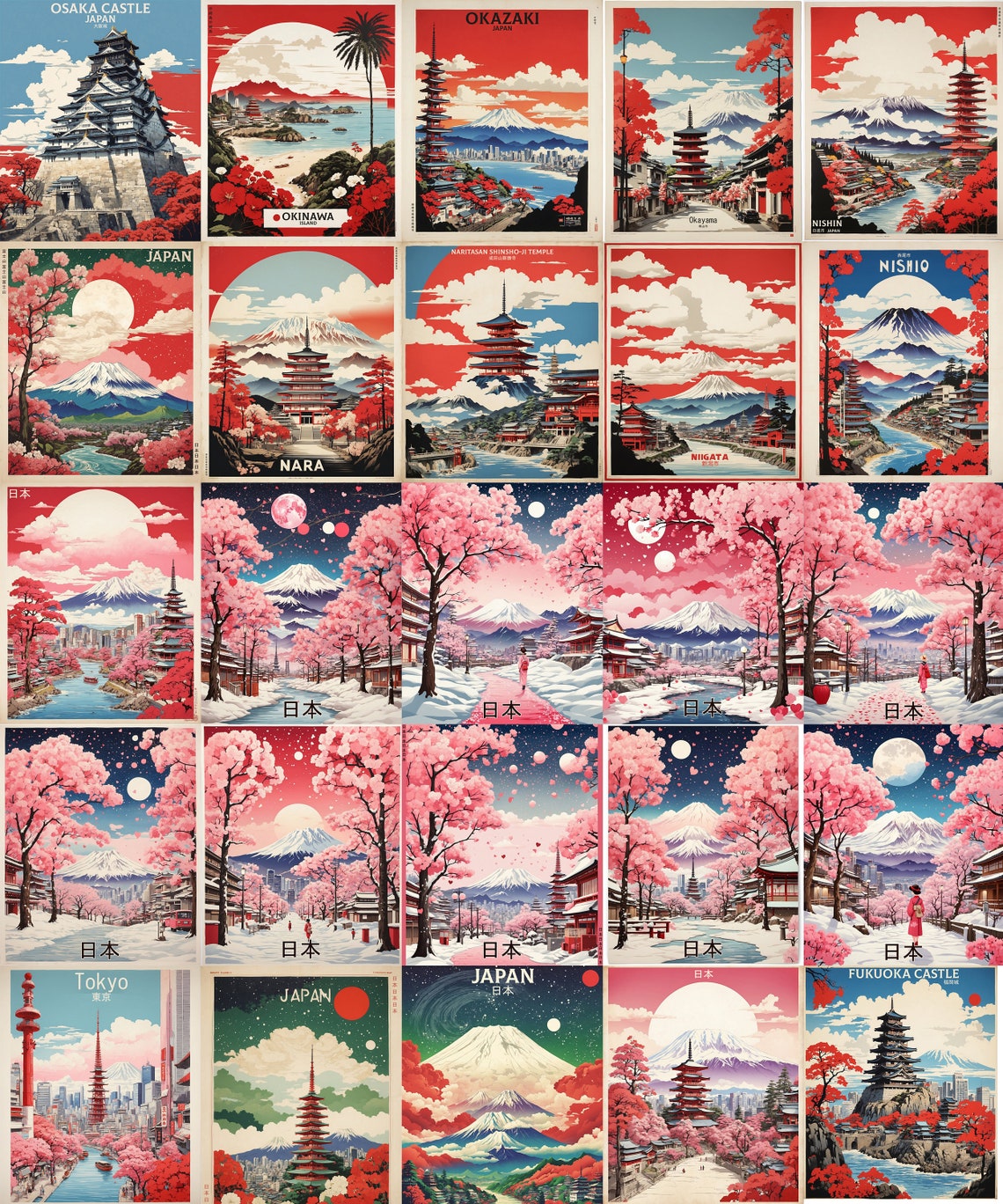 50 Japan Vintage Travel Posters, Japanese Wall Art, Vintage Poster ...