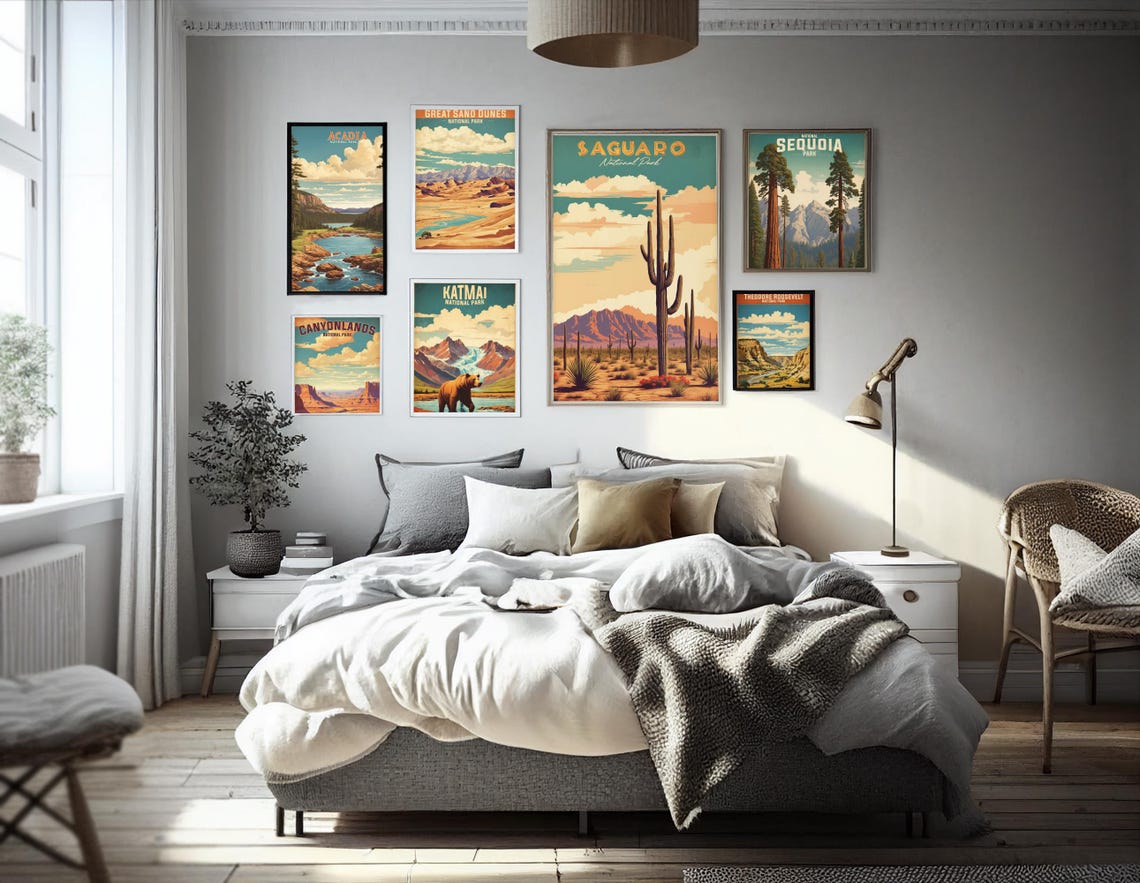 63 US National Parks (two Versions of Each) Vintage Travel Posters ...