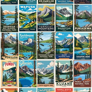 All 48 Canada National Parks Vintage Travel Posters Bundle, National ...