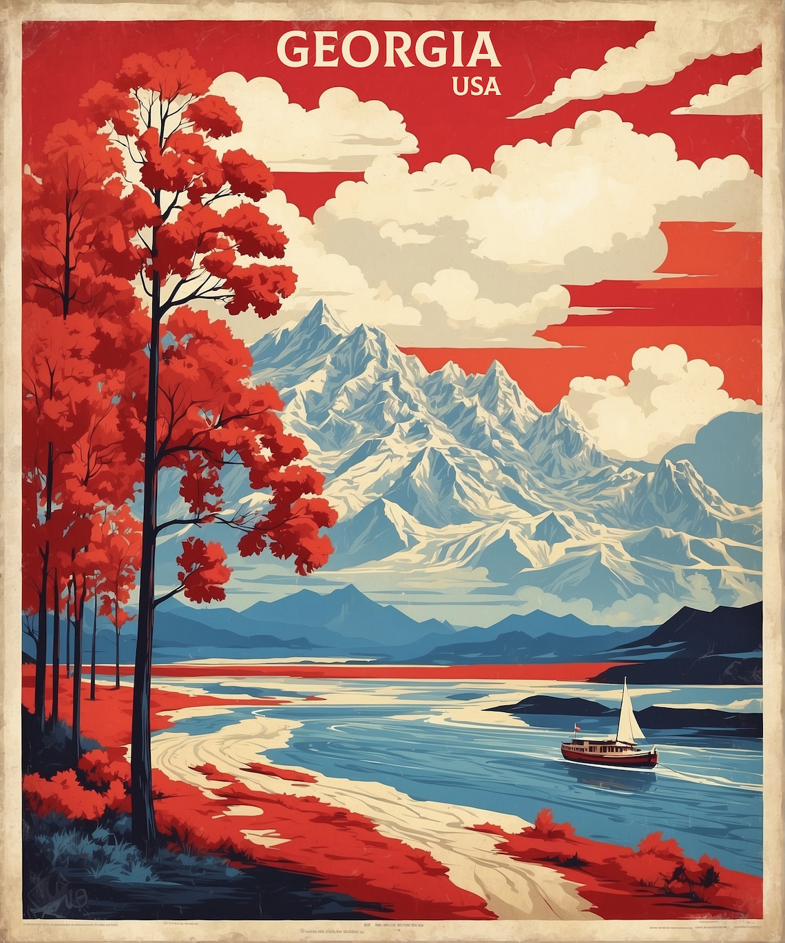 50 USA Vintage Travel Posters, United States Wall Art, Vintage Poster ...
