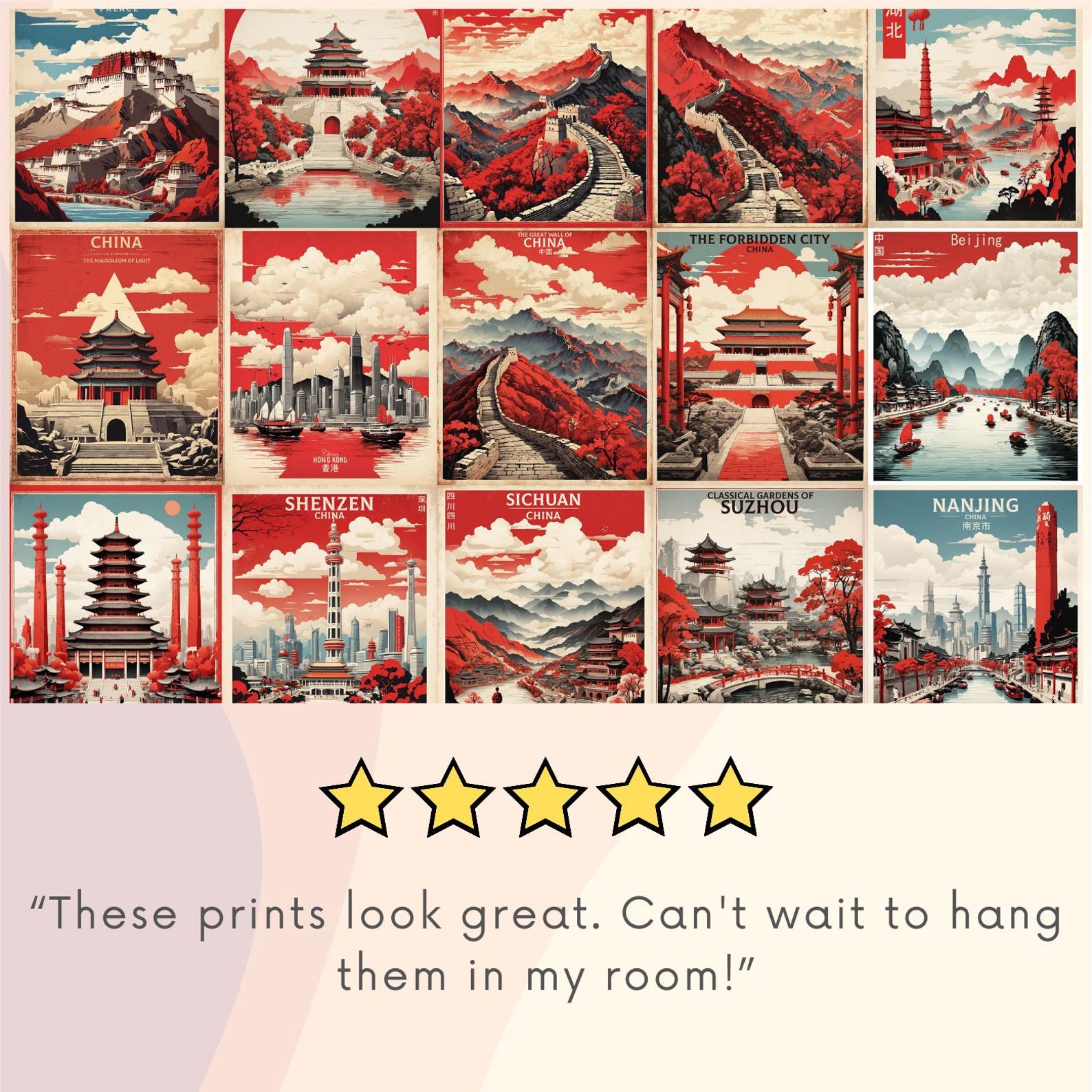 50 China Vintage Travel Posters, Chinese Wall Art, Vintage Poster ...