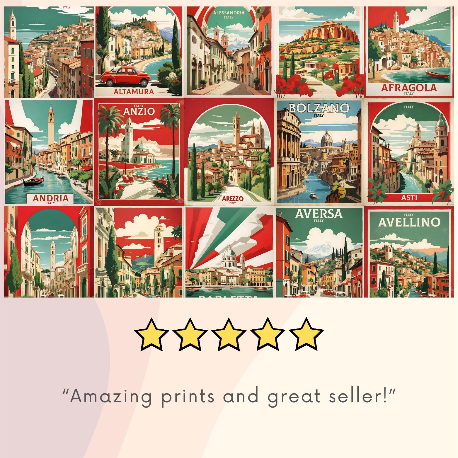 100 Italy Vintage Travel Posters, Wall Art, Vintage Poster, Italian ...