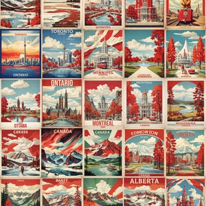 50 Canada Vintage Travel Posters, Canadian Wall Art, SVG, PDF, Souvenir ...