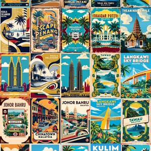109 Malaysia Vintage Travel Posters, Wall Art, Vintage Poster, Souvenir ...