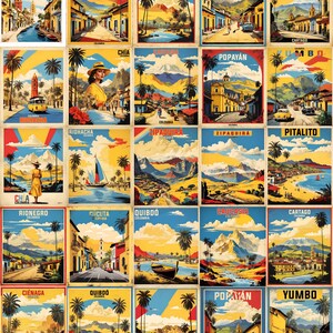 123 Colombia Vintage Travel Posters, Wall Art, Vintage Poster, Colombia ...