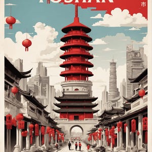 50 China Vintage Travel Posters, Chinese Wall Art, Vintage Poster ...