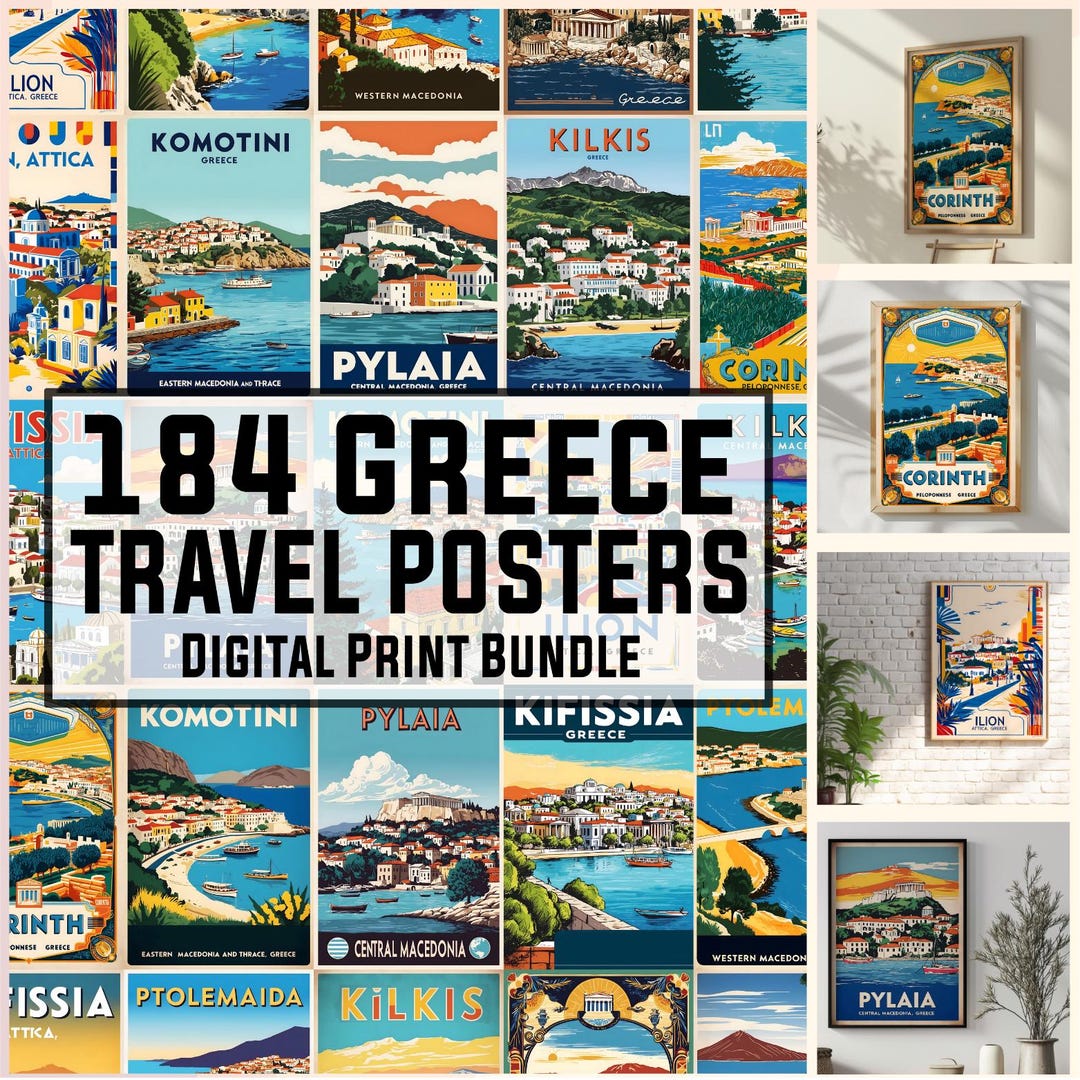 184 Greece Vintage Travel Posters, Wall Art, Vintage Posters, Greek ...