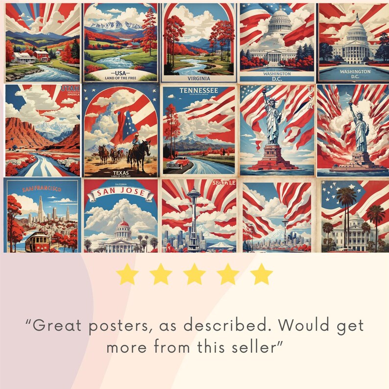 100 USA Vintage Travel Posters, United States Wall Art, Vintage Poster ...