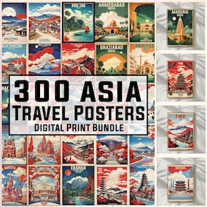 300 Asia Vintage Travel Posters, SVG, PDF, JPG, Wall Art, South Korea ...