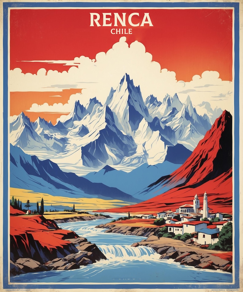 100 Chile Vintage Travel Posters, SVG, PDF, JPG, Wall Art, Vintage ...