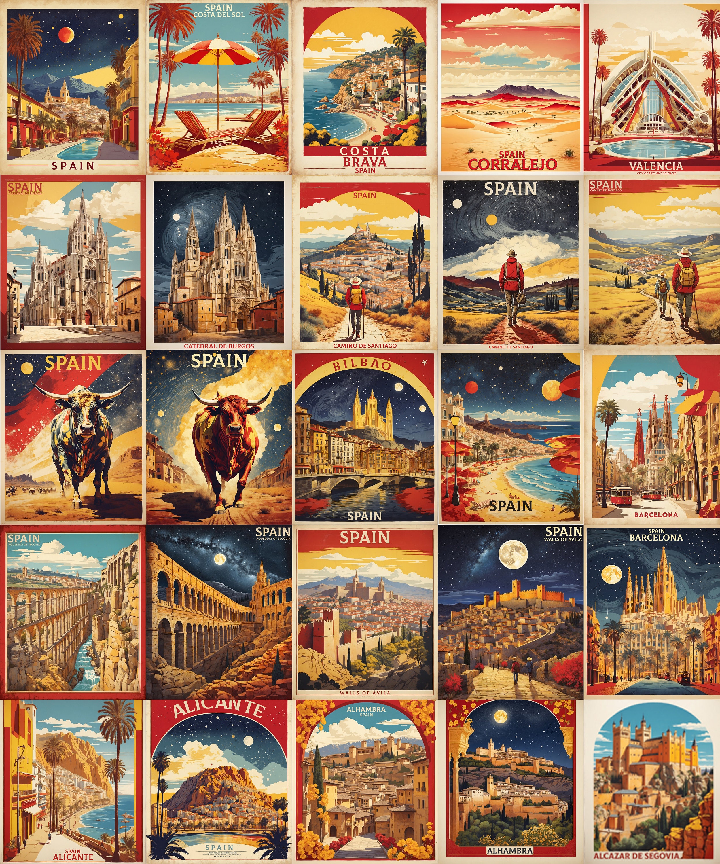 ULTRA PACK of 1000 Travel Vintage City Posters, World Travel Prints ...